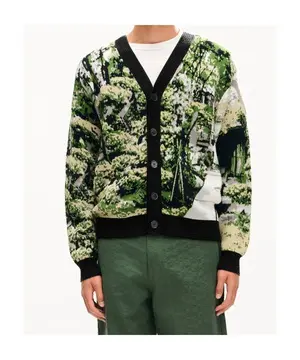 Kenzo Japanese Garden Cardigan In Cotton Wool