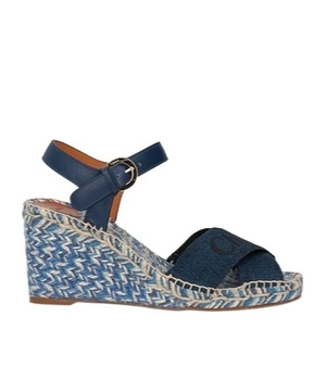 Chloé Canvas Wedge Heel Sandals