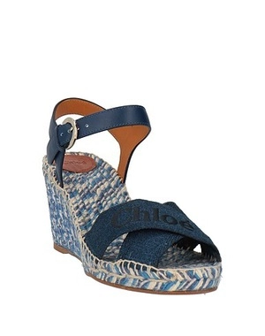 Chloé Canvas Wedge Heel Sandals