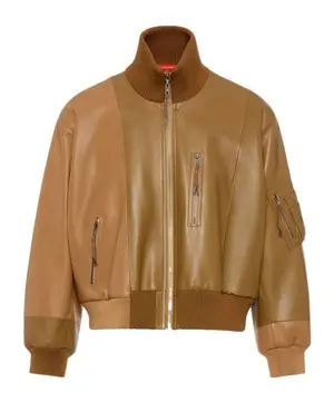 MAISON MARGIELA Spliced Leather Bomber Jacket