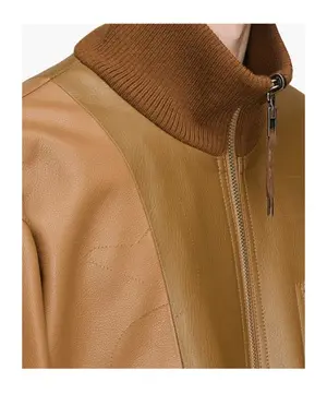 MAISON MARGIELA Spliced Leather Bomber Jacket