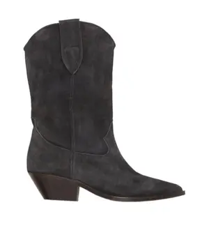 Isabel Marant Étoile Suede Calfskin Cowboy Boots - Black