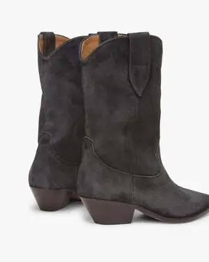 Isabel Marant Étoile Suede Calfskin Cowboy Boots - Black