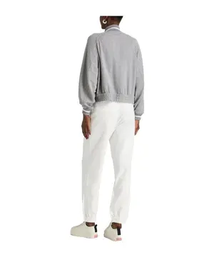 Brunello Cucinelli Two-tone Metallic Knitted Zip Jumper