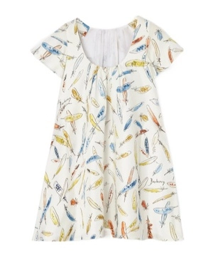 Burberry Feather Print Silk Dress
