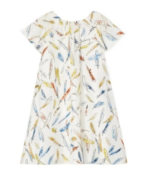 Burberry Feather Print Silk Dress