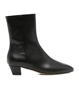 AeydĒ Leather Pointed-toe Ankle Boots - Black