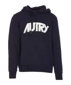 AUTRY Logo-printed Drawstring Hoodie - Black