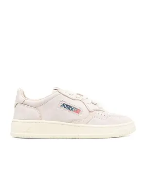 AUTRY Medalist Distressed Lace-up Sneakers - White