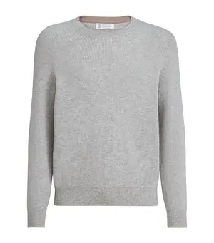 Brunello Cucinelli Cashmere English Rib Sweater - Grey