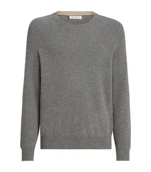 Brunello Cucinelli Cashmere English Rib Sweater - Grey