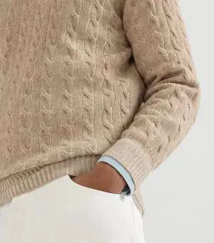 Brunello Cucinelli Cashmere Vanisé Cable-knit Sweater - Brown