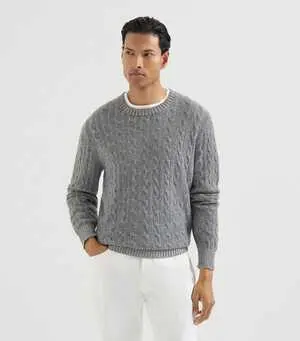 Brunello Cucinelli Cashmere Vanisé Cable-knit Sweater