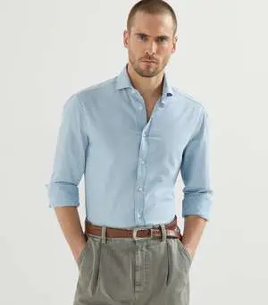 Brunello Cucinelli Denim-effect Chambray Shirt
