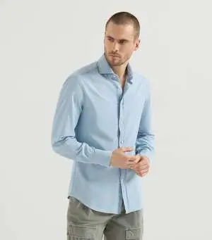 Brunello Cucinelli Denim-effect Chambray Shirt