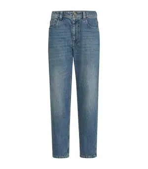 Brunello Cucinelli Baggy Tapered Jeans - Blue
