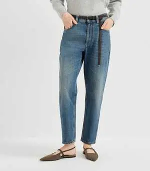 Brunello Cucinelli Baggy Tapered Jeans - Blue