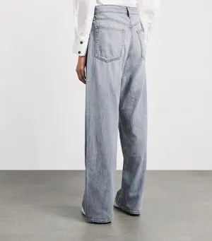 Rag & Bone Featherweight Logan Mid-rise Wide-leg Jeans - Blue