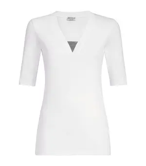 Brunello Cucinelli Monili V-neck T-shirt