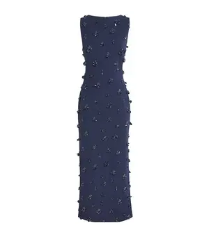 Simkhai Embellished Organza Claudia Maxi Dress - Navy