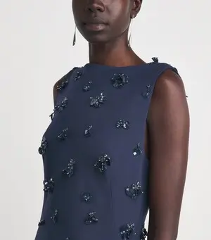 Simkhai Embellished Organza Claudia Maxi Dress - Navy