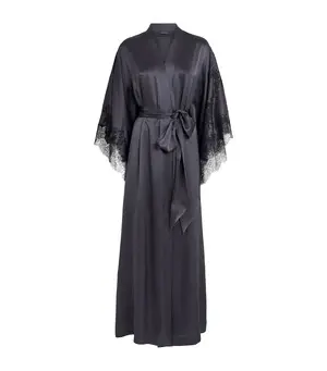 Carine Gilson Silk Long Cérès Robe - Grey
