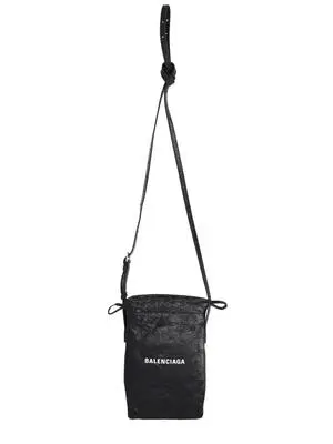 Balenciaga Porta Cellulare Con Logo - Black