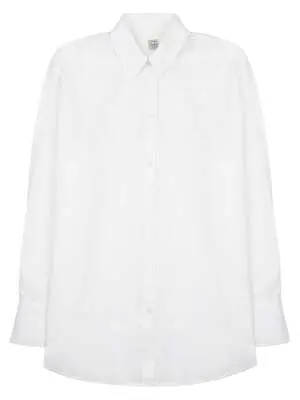 TOTEME Cotton And Linen Oversized Shirt - White