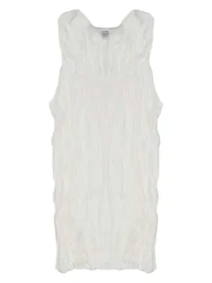 TOTEME Crinkled Knit Tank Top - White