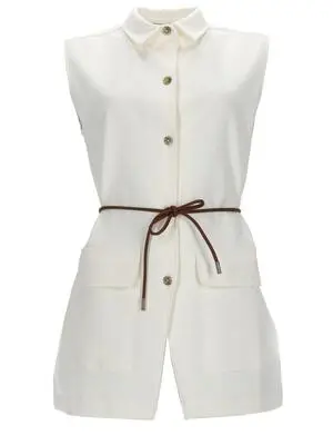 Herno Belted Vest - White