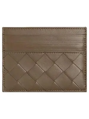 Bottega Veneta Woven Leather Card Case - Green