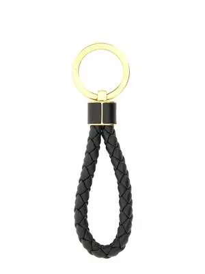 Bottega Veneta Woven Leather Keychain - Black