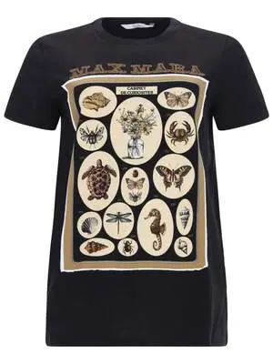 Max Mara T-shirt Spadino Con Stampa - Black