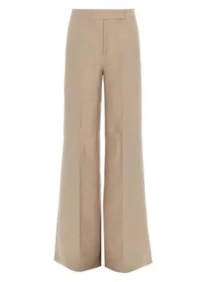 MAX MARA Wide Leg Linen Tailored Trousers - MAX MARA