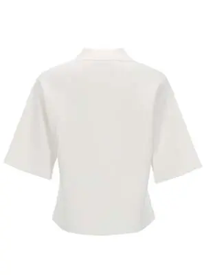 Max Mara Viscose Short Sleeve Top - White