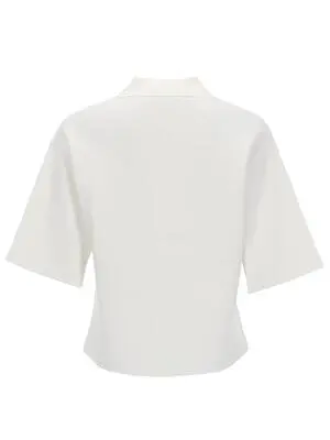 Max Mara Viscose Short Sleeve Top - White