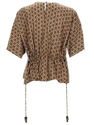Max Mara Printed Silk Blouse - Brown
