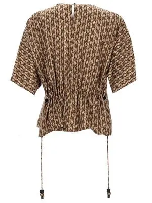 Max Mara Printed Silk Blouse - Brown