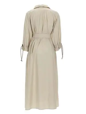 Max Mara Myrtle Dress With Belt - Cream