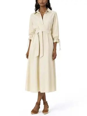Max Mara Myrtle Belted Dress - Cream