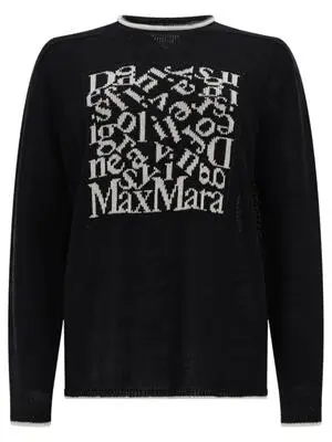 Max Mara Linen Crewneck Sweater - Black
