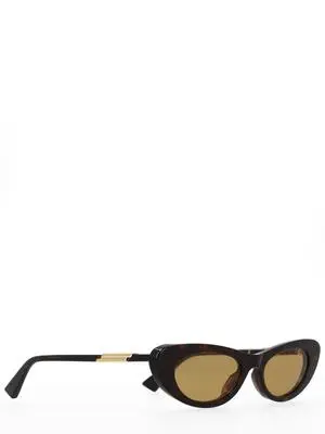 Bottega Veneta Snap Cat-eye Sunglasses - Brown