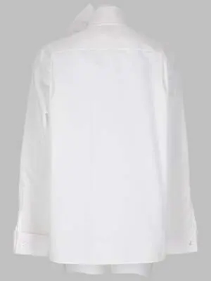 Saint Laurent Camicia Con Collo Lavallière In Popeline