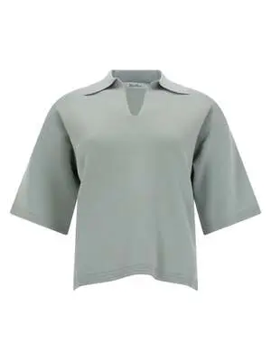 Max Mara Viscose Polo Top - Green