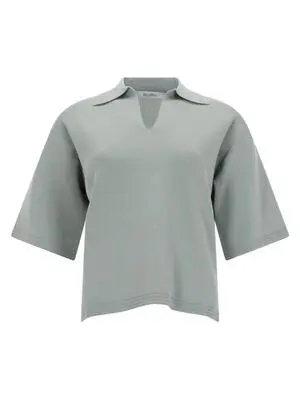 Max Mara Viscose Polo Top - Green
