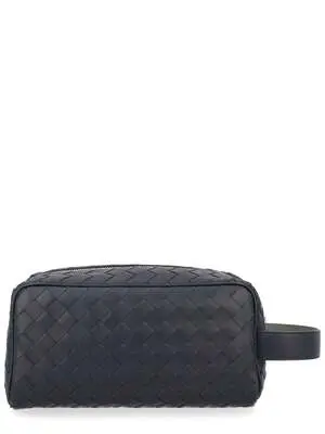 Bottega Veneta Intrecciato Leather Pochette - Black