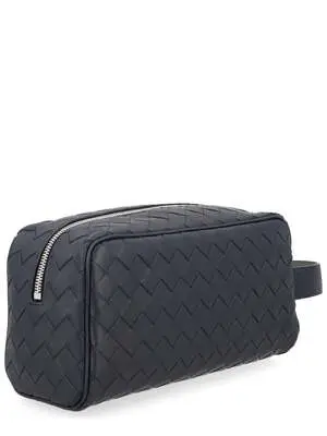 Bottega Veneta Intrecciato Leather Pochette - Black