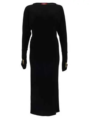 Max Mara Abito Salvo Con Drappeggio - Black