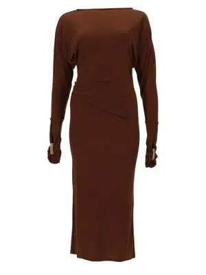 Max Mara Salvo Draped Dress - Brown