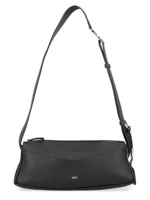 Max Mara Leather Small Logo Shoulder Bag - Black
